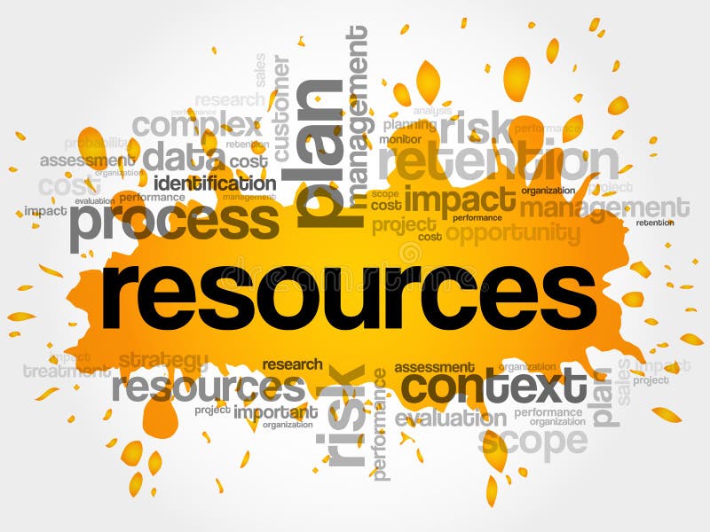 RESOURCES Word Cloud Collage Stock Illustration - Illustration of ...