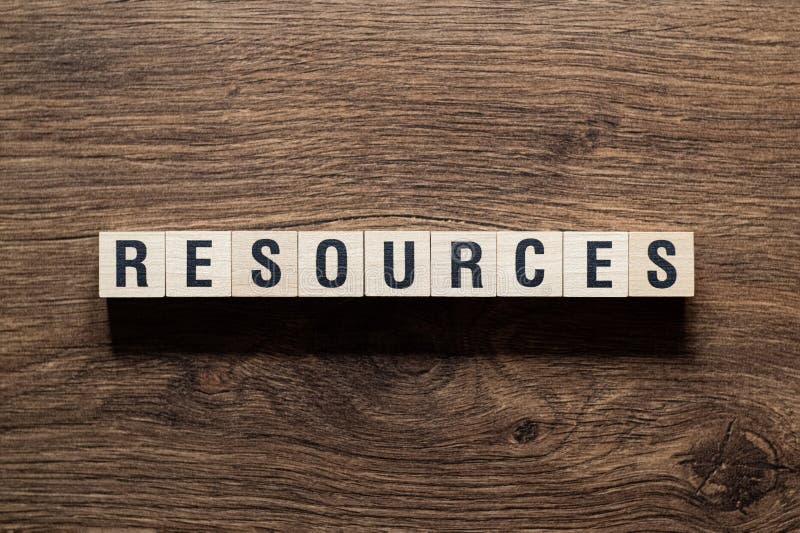 Resources - Word Concept on Building Blocks, Text Stock Illustration ...