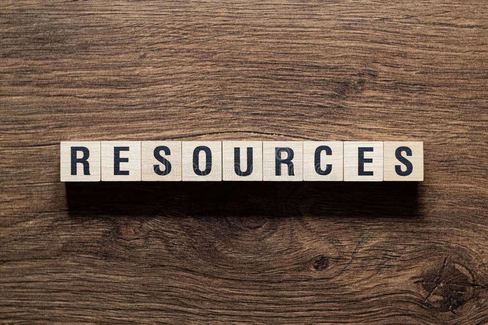 Resources - Word Concept on Building Blocks, Text Stock Illustration ...