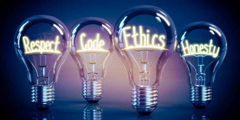 Ethics, Honesty, Integrity, Respect Concept - Signpost with Four Arrows ...