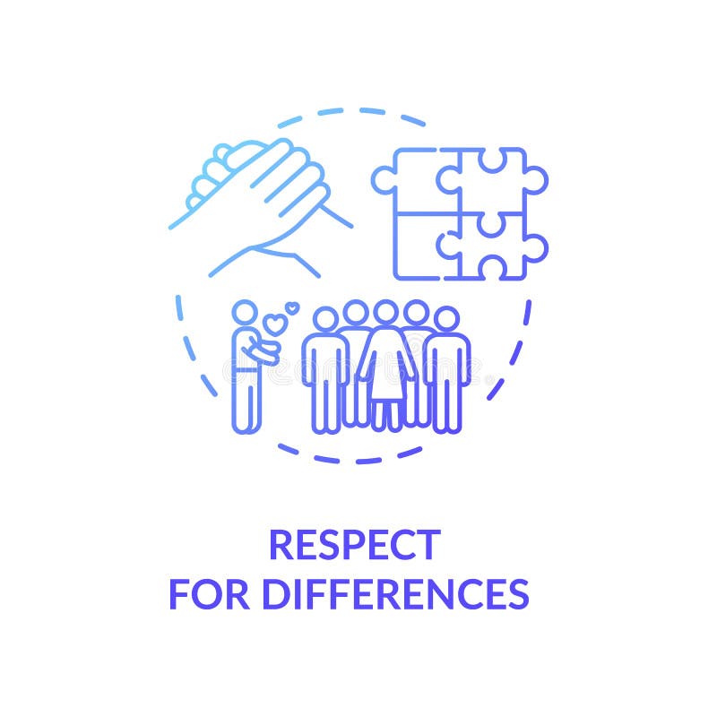 Respect for Differences Blue Gradient Concept Icon Stock Vector ...