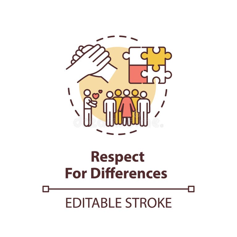 Respect for Differences Concept Icon Stock Vector - Illustration of ...
