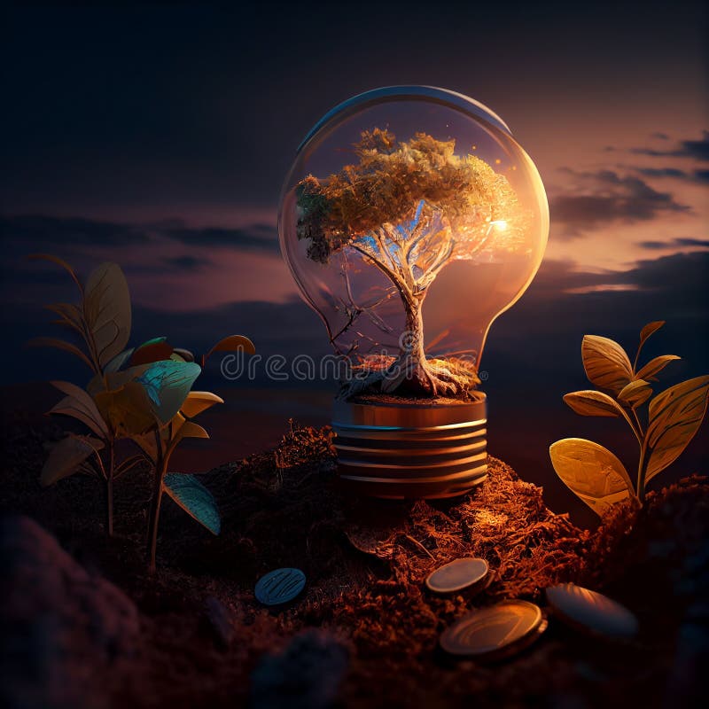 Respect for Energy Resources. Generative AI Stock Illustration ...