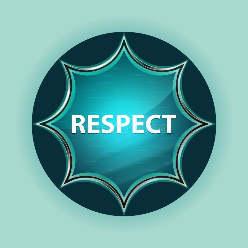 Respect Magical Glassy Sunburst Blue Button Sky Blue Background Stock ...