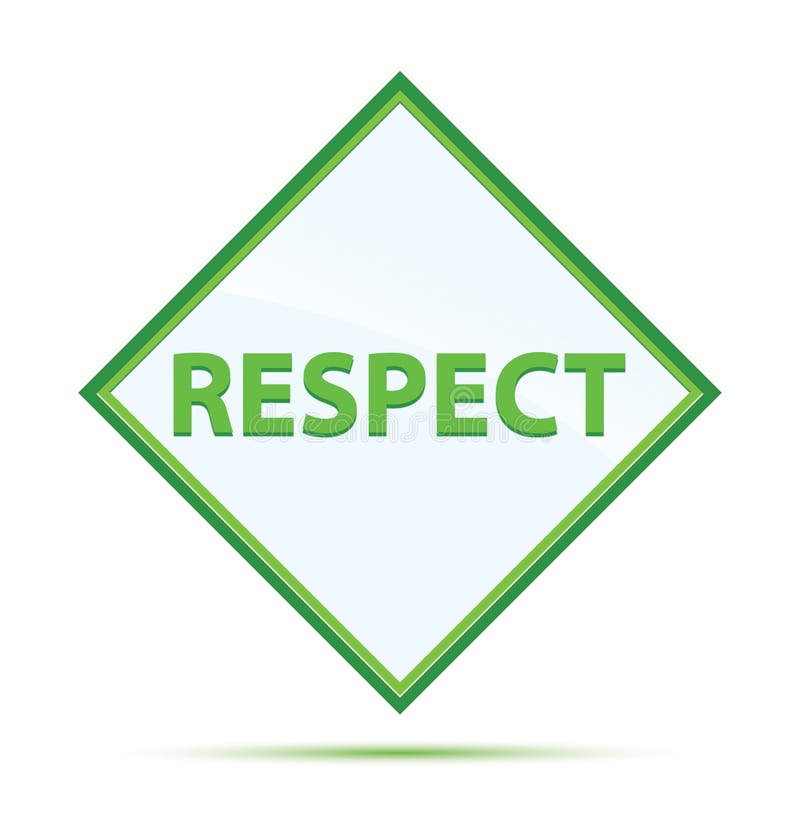 Respect Modern Abstract Green Diamond Button Stock Illustration ...