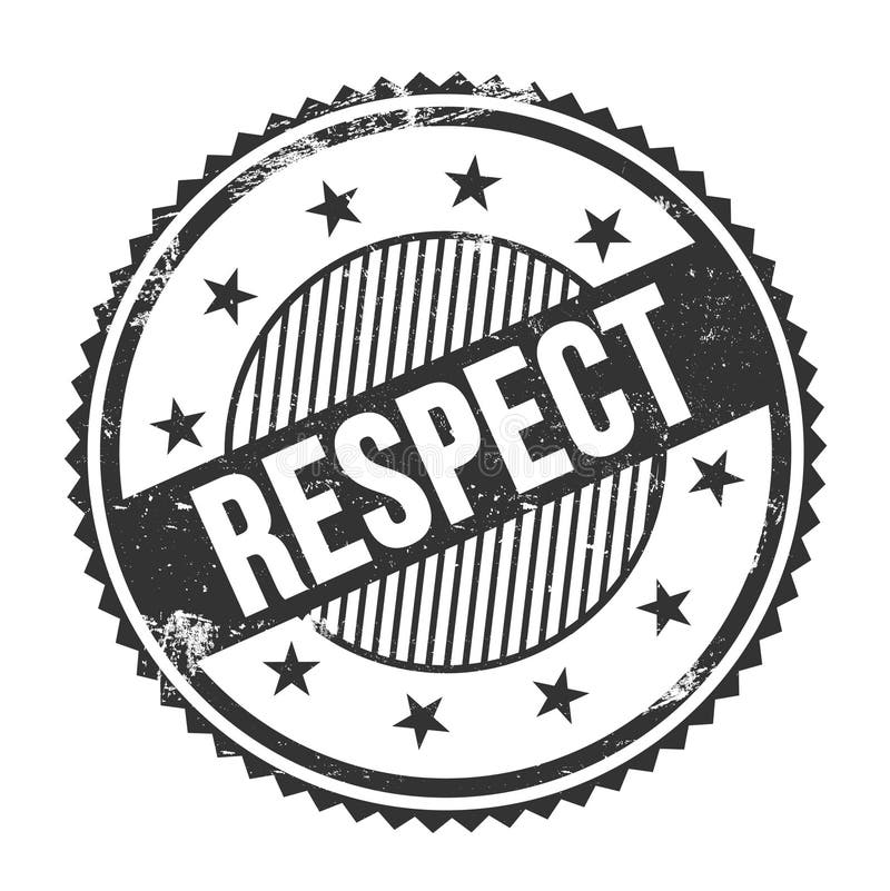 RESPECT Text Written on Black Grungy Round Stamp Stock Illustration ...