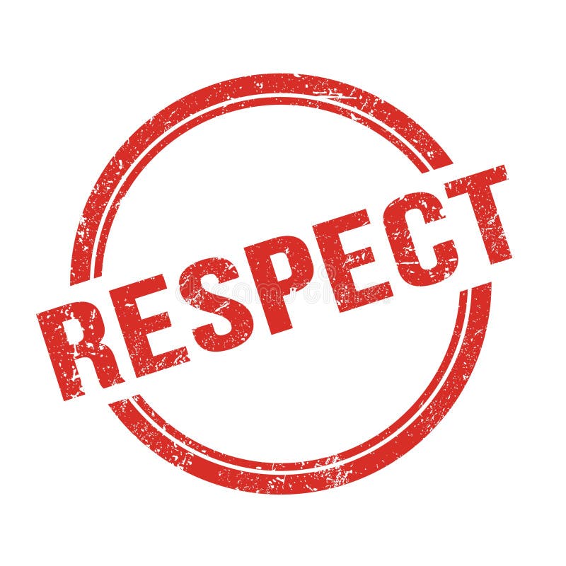 RESPECT Text on Red Round Grungy Stamp Stock Illustration ...