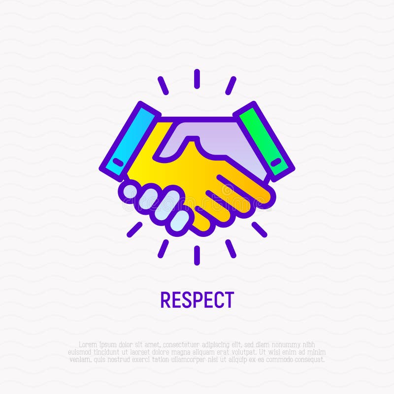 Respect Thin Line Icon: Handshake. Modern Vector Illustration of ... Respect Thin Line Icon: Handshake. Modern Vector Illustration of ...