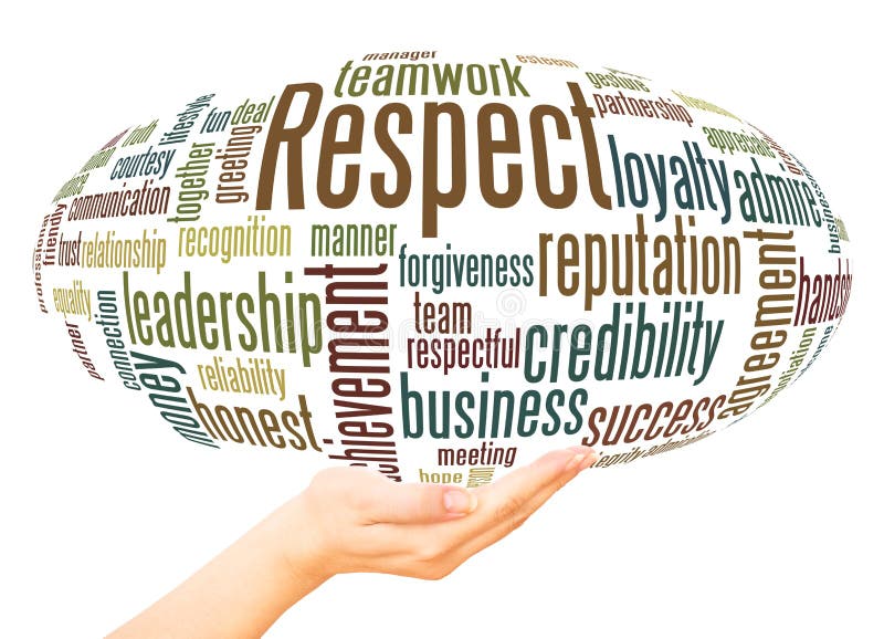 Respect Word Cloud Hand Sphere Concept Stock Illustration ...