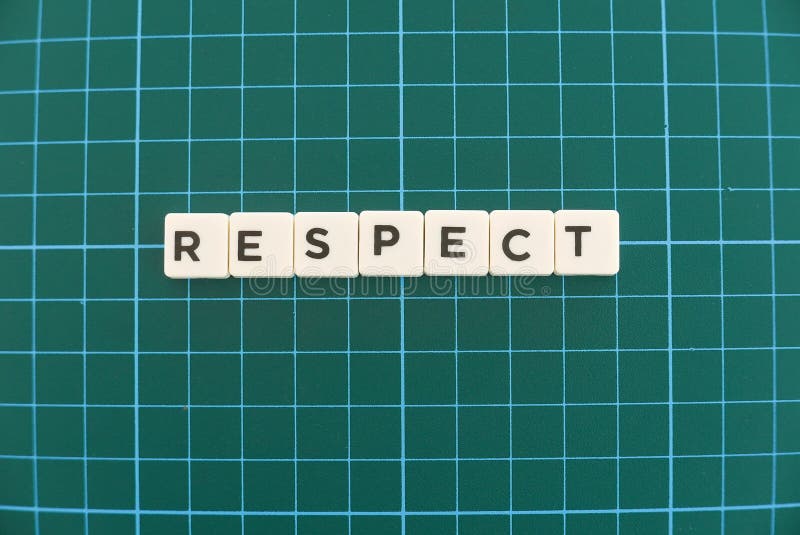 Respect Word Made of Square Letter Word on Green Square Mat Background ...