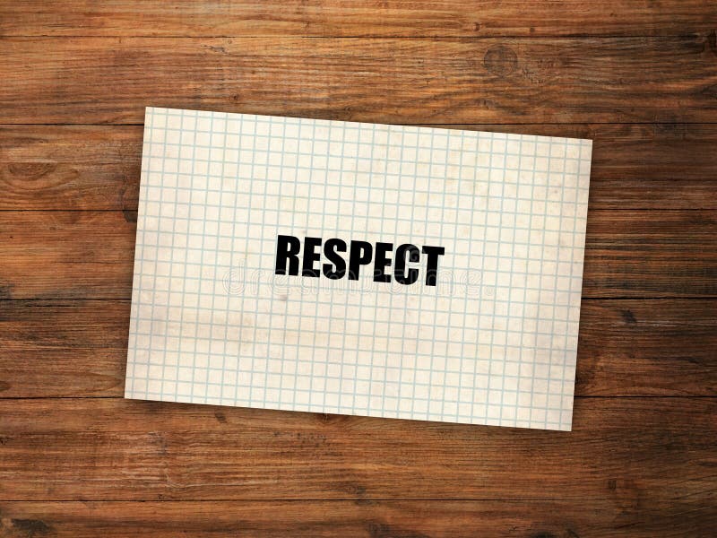 Respect Word Text on Paper. Business Ethics Concept Stock Photo - Image ...