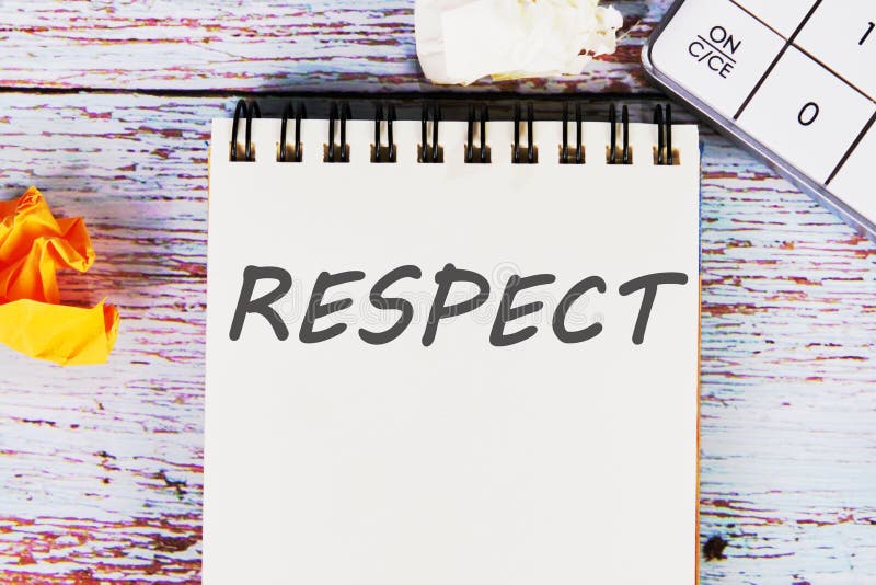 Respect Word Written on a Sheet of Notebook Lying on Old Vintage Boards ...