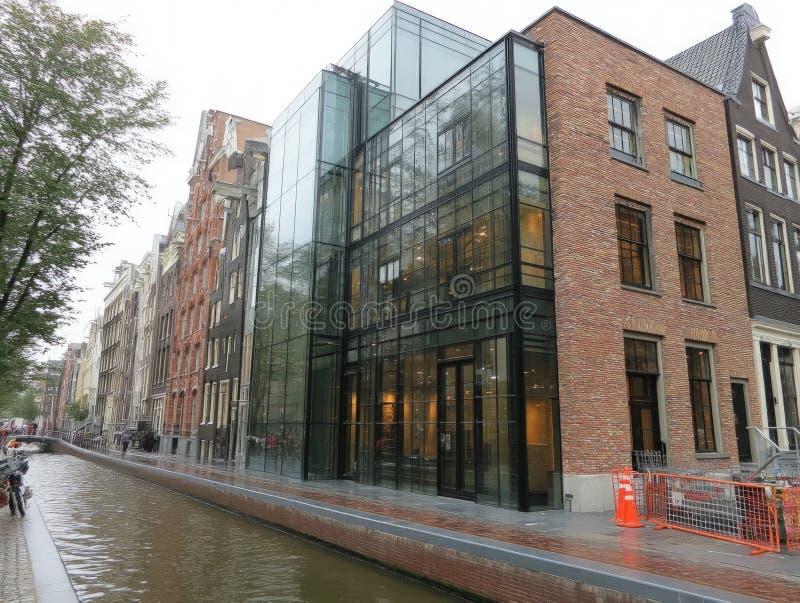 A Respectful View of the Anne Frank House in Amsterdam Stock Photo ...