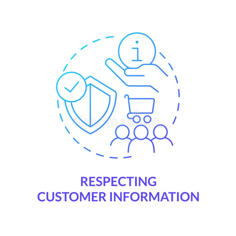 Respecting Customer Information Blue Gradient Concept Icon Stock Vector ...
