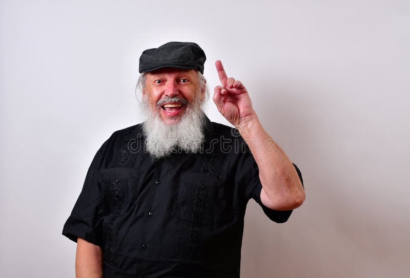 Respektloser Alter Mann, Der Mit Dem Mittelfinger Zeigt Stockbild ...