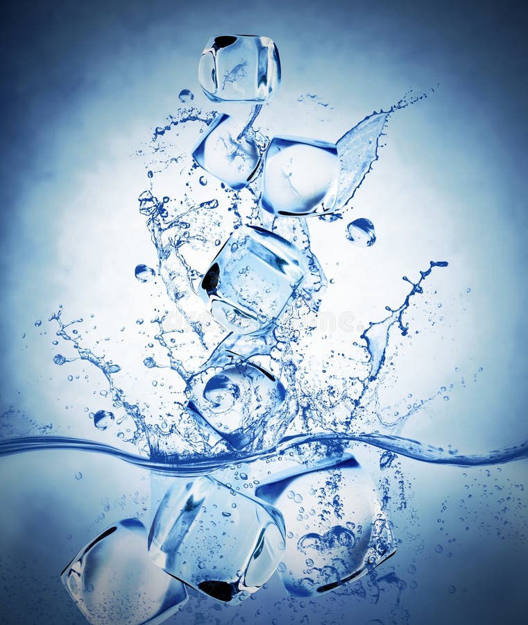 Respingo Do Cubo E Da água De Gelo Imagem de Stock - Imagem de impacto ...
