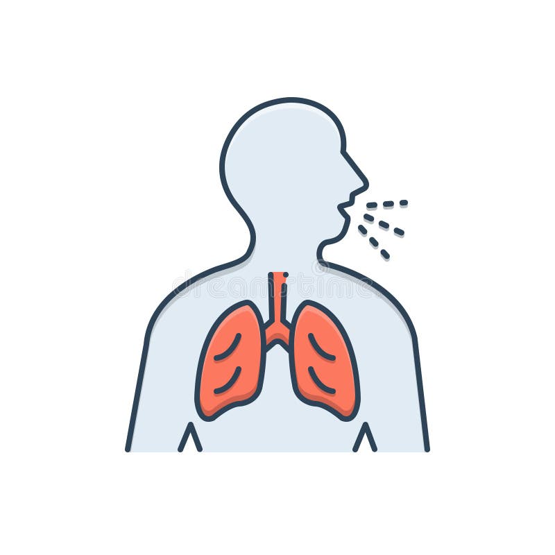 Color Illustration Icon for Respiration Trouble, Inhaler and Asthma ...