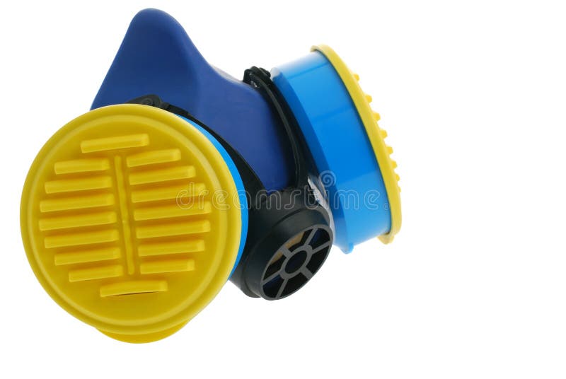 Closeup of blue gas mask. stock image. Image of respirator - 35690941