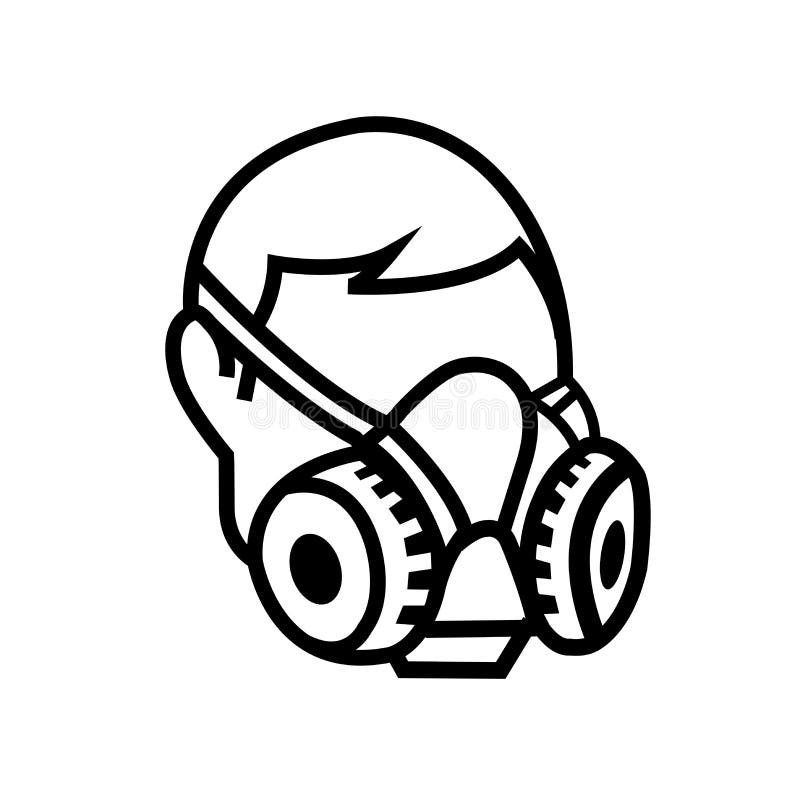 Respirator Black Line Icon. Gas Mask. Hospital or Pollution Protect ...