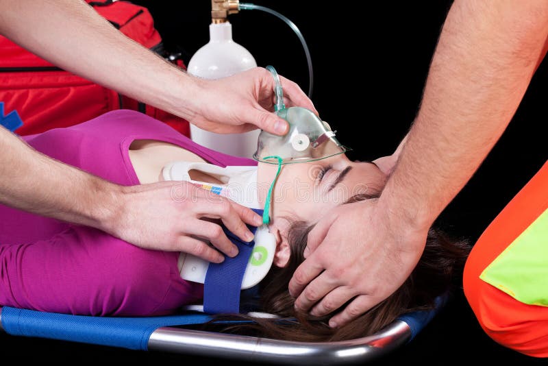 Respirator on stretcher stock photo. Image of serious - 37543504