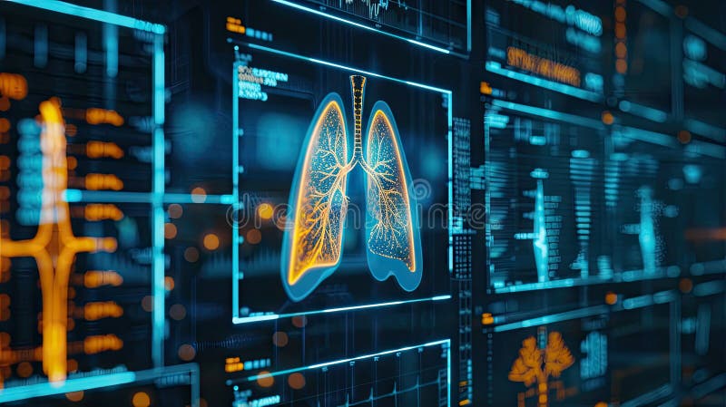 Respiratory Gateway: Lungs Illuminated Stock Illustration ...