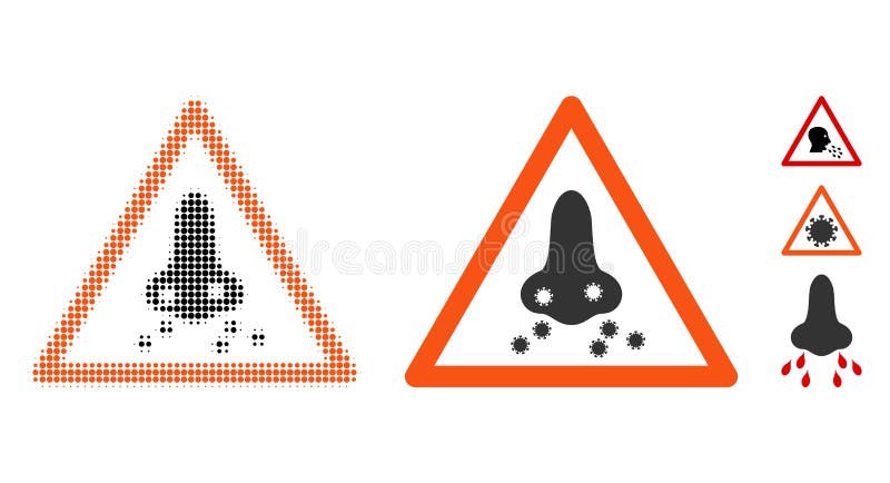 Respiratory Infection Warning Halftone and Solid Icon Stock Vector ...