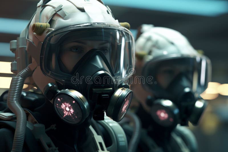 Respiratory Masks with Advanced Filtration Systems Stock Illustration ...