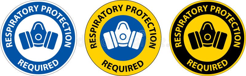 Respiratory Protection Required Sign on White Background Stock Vector ...
