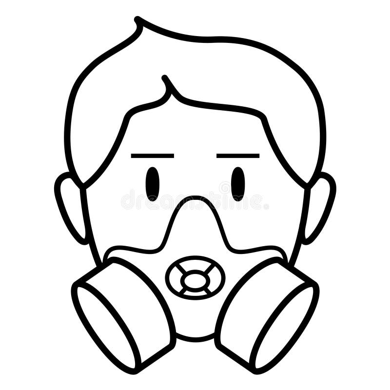 Respiratory Protection Symbol Line Style Isolated Stock Vector ...