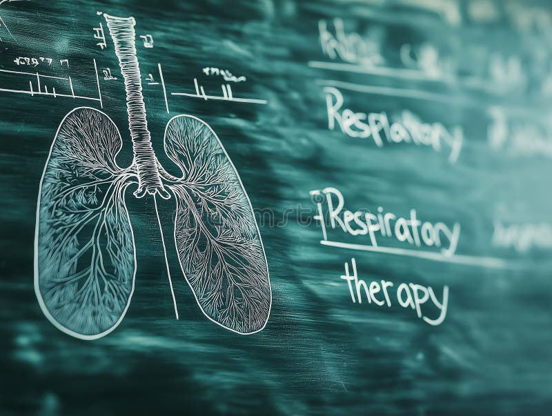 Respiratory Therapy Text Written on a Blackboard. Stock Image - Image ...