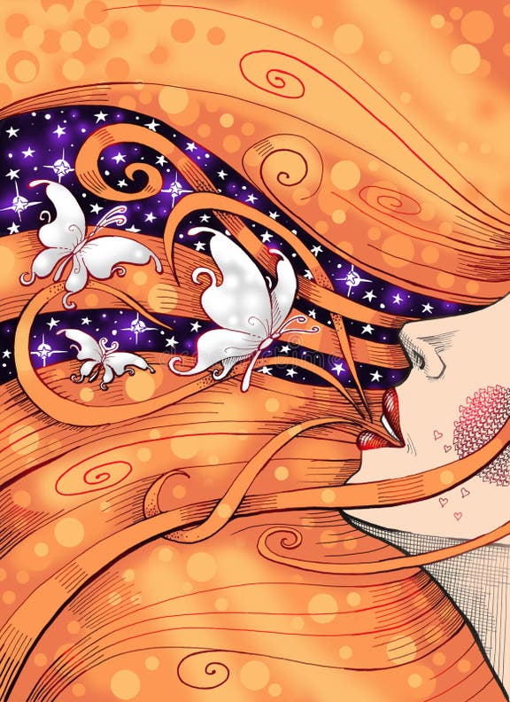 Respire-me ilustração stock. Ilustração de retrato, sedutor - 42611566