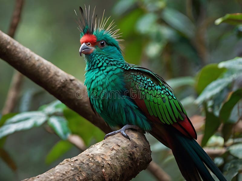 A Resplendent Quetzal bird stock illustration. Illustration of vitality ...