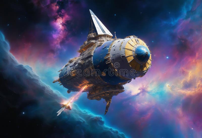 A Resplendently Crafted, Celestial-hued Space Probe Stock Illustration ...