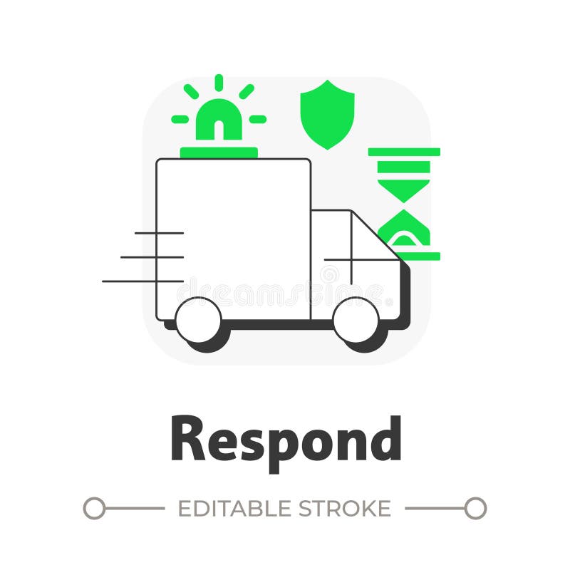 Respond Flat Outline Concept Icon Stock Vector - Illustration of notify ...