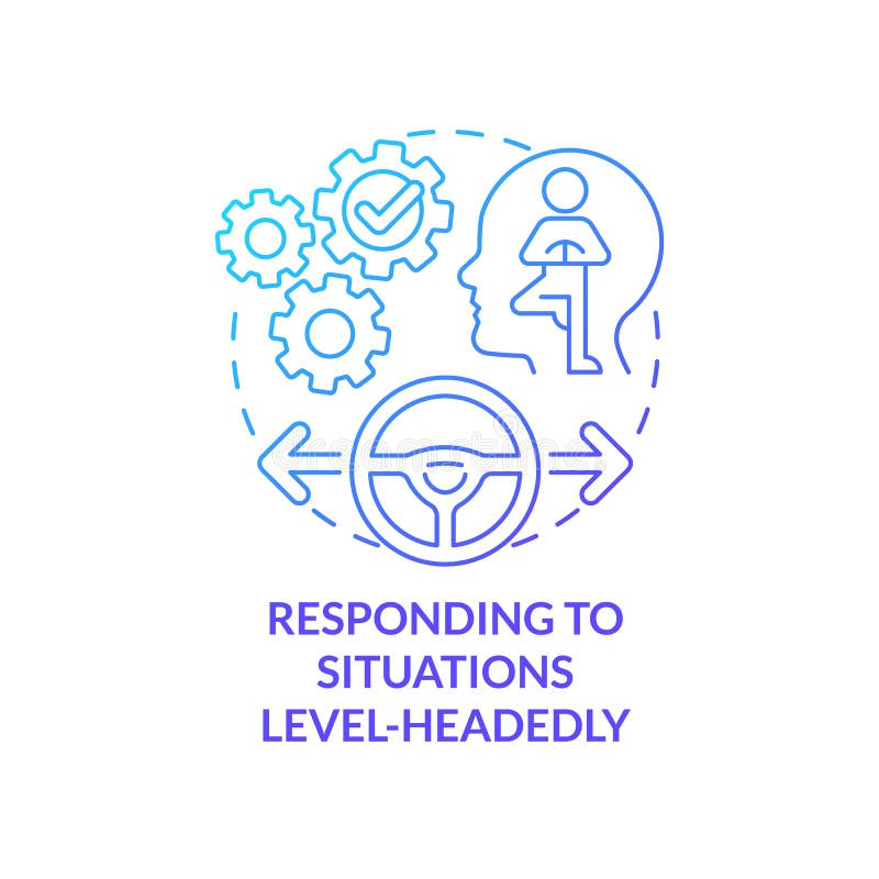 Responding To Situations Level-headedly Blue Gradient Concept Icon ...
