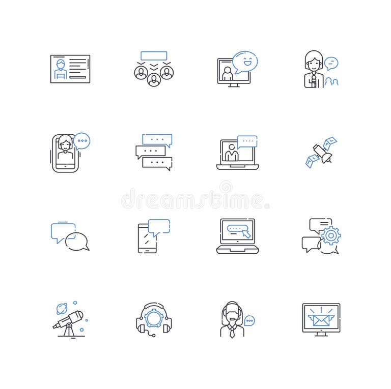 Response Line Icons Collection. React, Answer, Feedback, Acknowledge ...