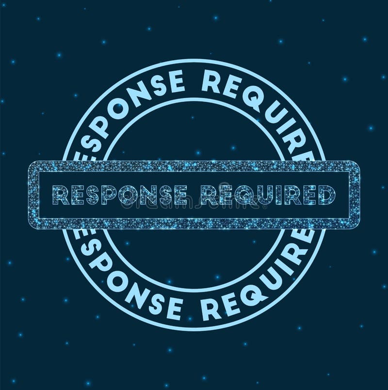 RESPONSE REQUIRED Text on Red Rectangle Stamp Sign Stock Illustration ...