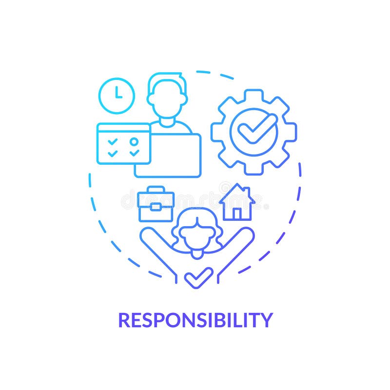 Responsibility Blue Gradient Concept Icon Stock Vector - Illustration of circle, linear: 283048763