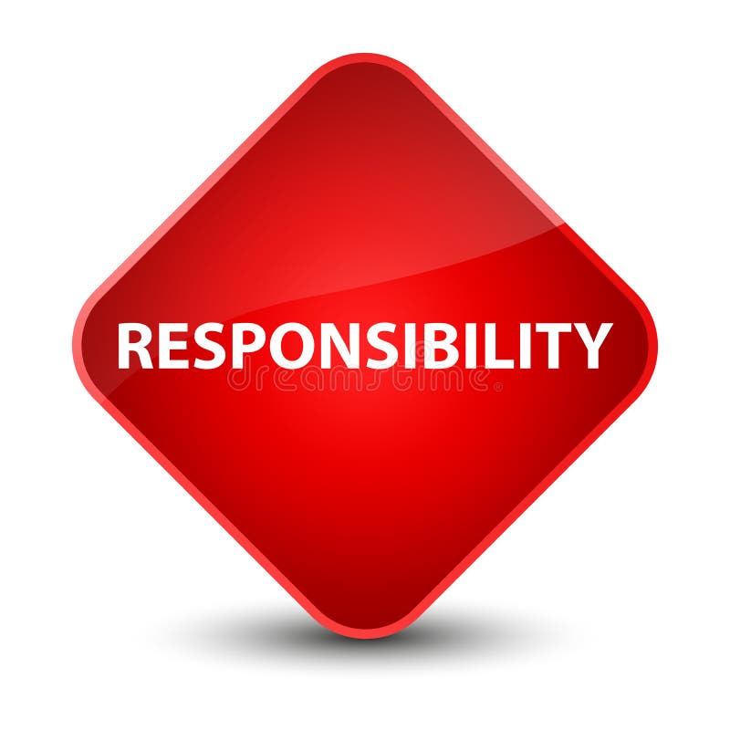 Responsibility Elegant Red Diamond Button Stock Illustration ...