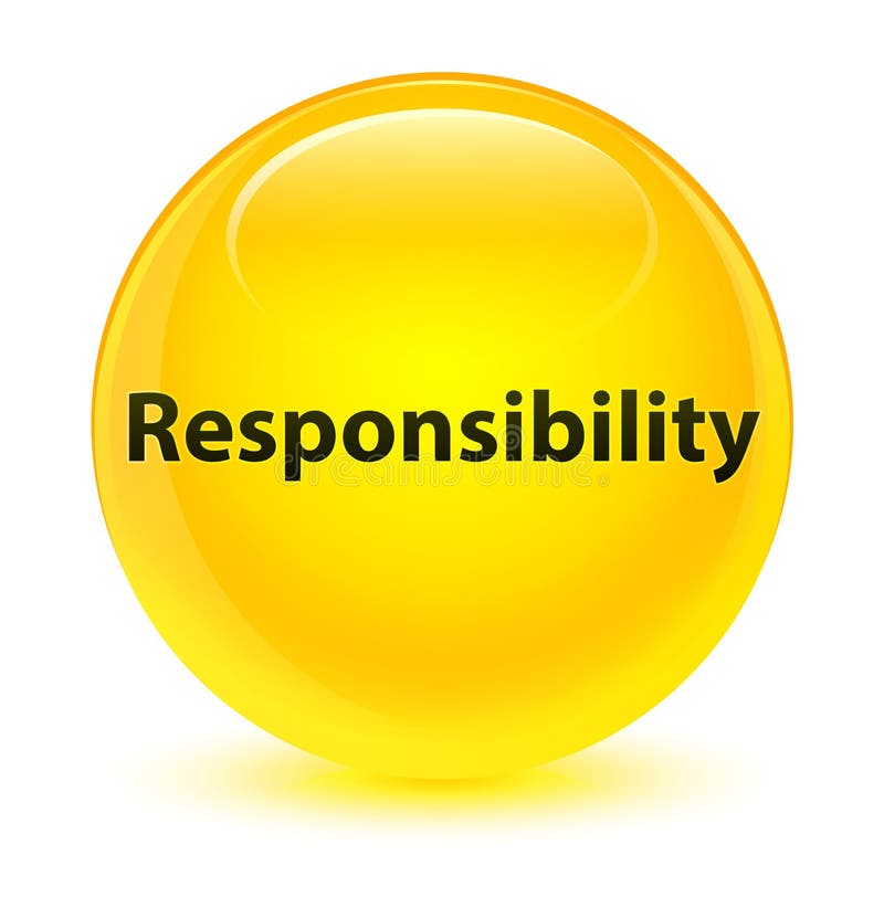 Responsibility Glassy Purple Round Button Stock Illustration ...