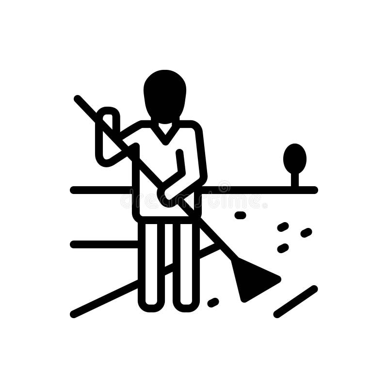 Black Solid Icon for Responsibility, Authority and Swabber Stock Vector ...