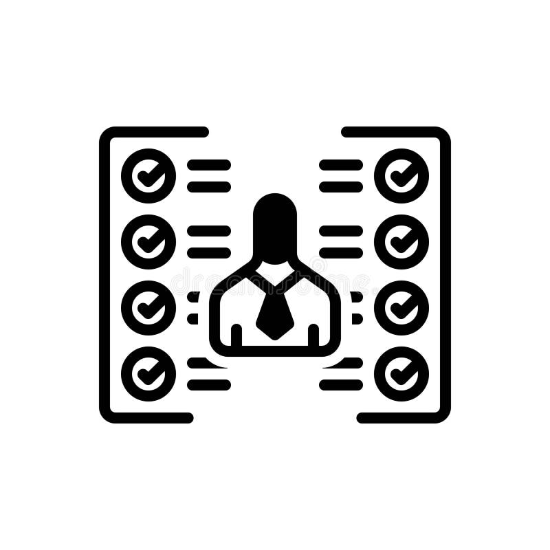 Black Solid Icon for Responsibility, Employee and Duty Stock ...