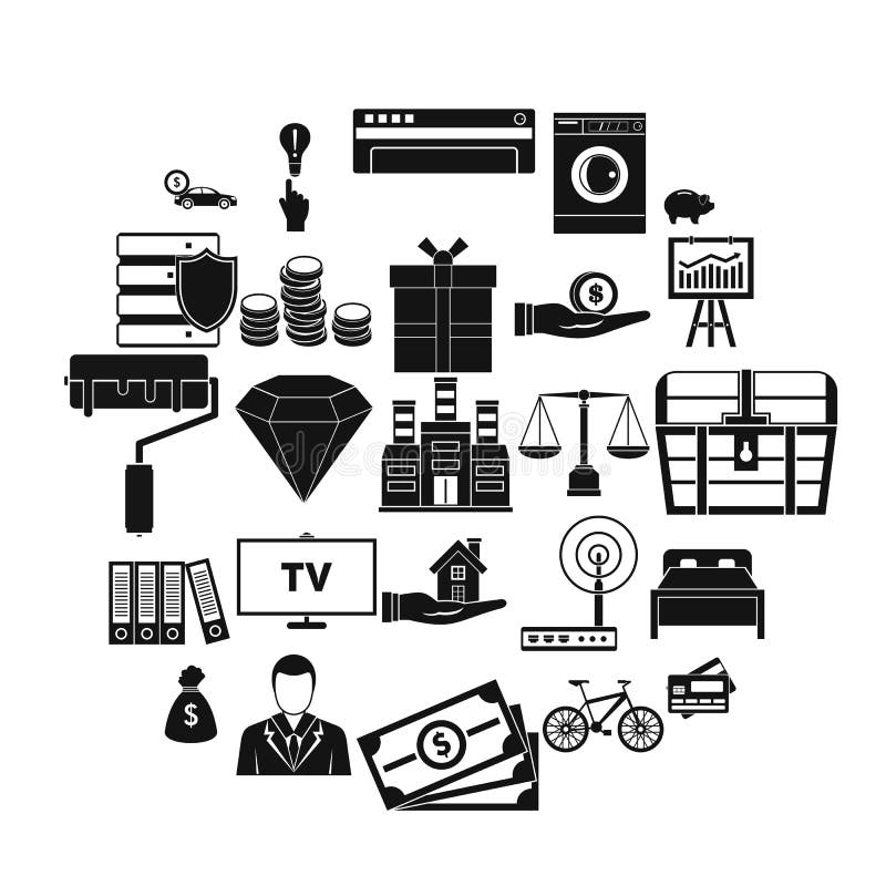 Responsibility Icons Set, Simple Style Stock Vector - Illustration of ...