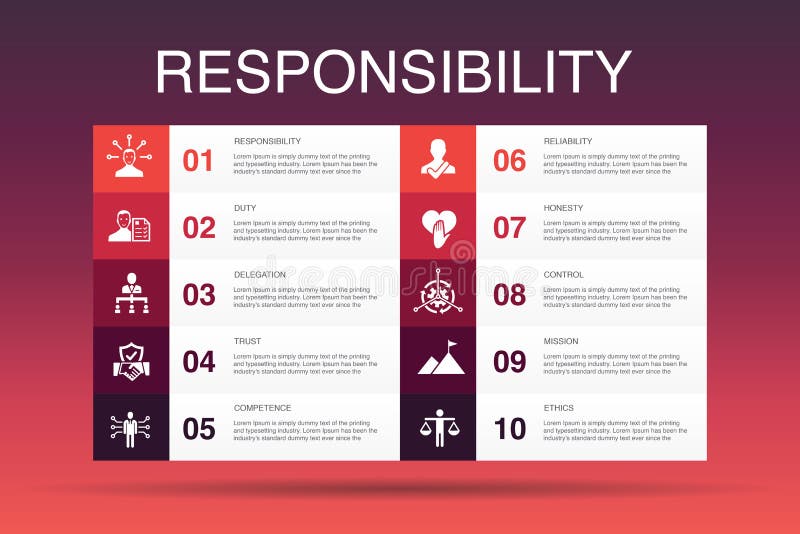 Responsibility Infographic 10 Steps Stock Vector - Illustration of ...