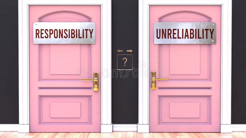 Responsibility or Unreliability - Making a Choice Stock Illustration ...