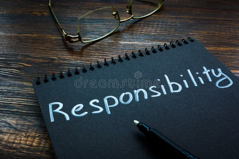 Responsibility Word Written on the Black Page. Stock Photo - Image of ...