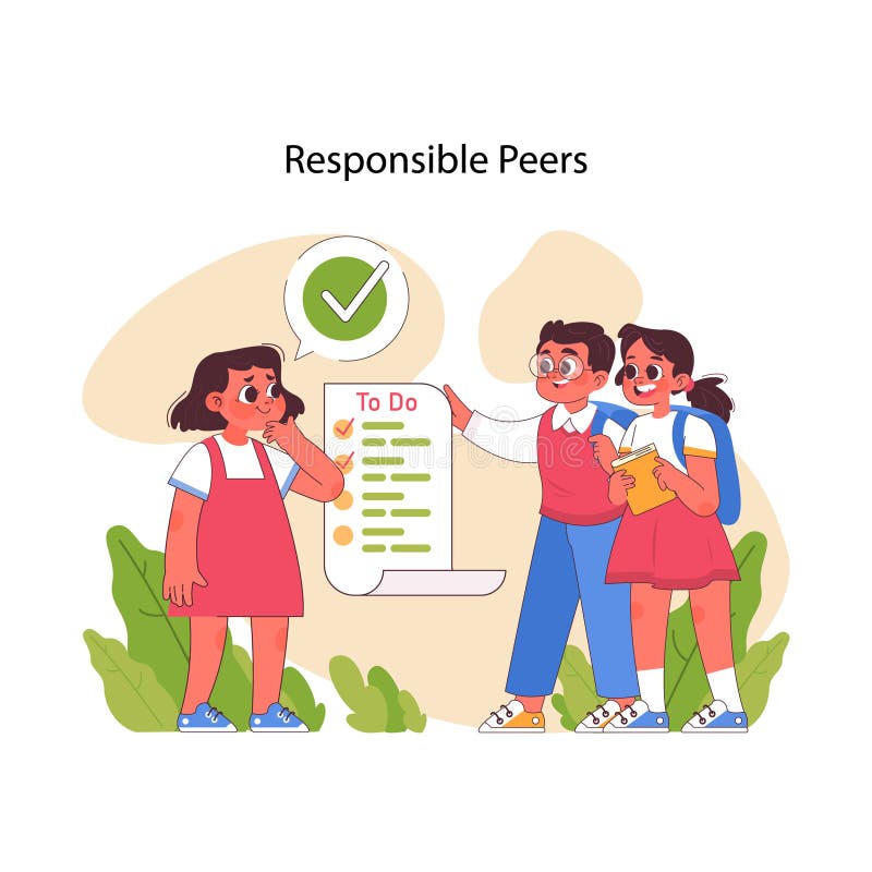 Responsible Peers Concept. Flat Vector Illustration Stock Illustration ...