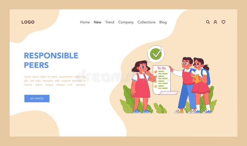 Responsible Peers Concept. Flat Vector Illustration Stock Vector ...