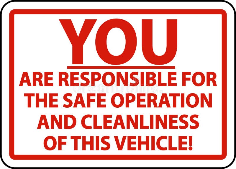 Responsible for Safe Operation Label Sign on White Background Stock ...