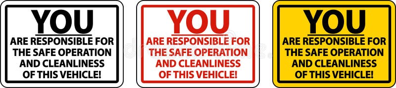 Responsible for Safe Operation Label Sign on White Background Stock ...